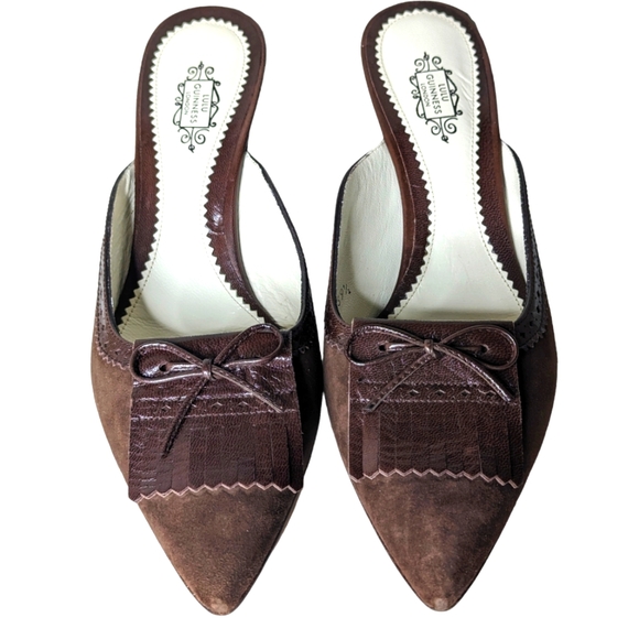 Lulu Guinness | Shoes | Lulu Guinness Brown Mule Heels 9 | Poshmark